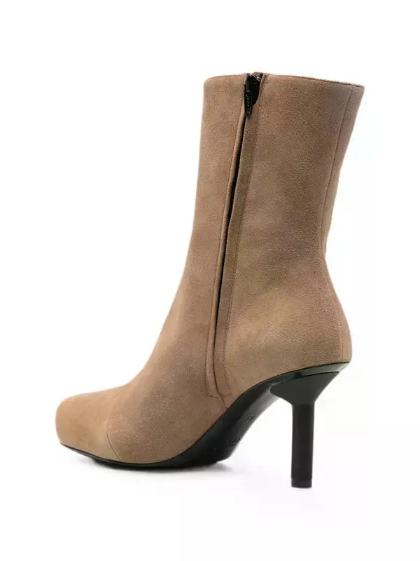 ALAINPAUL Square-toe Ankle Boots