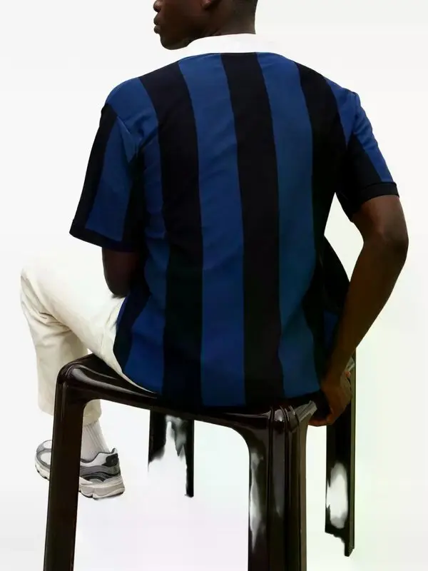 MAISON HIDEOUT Striped Slogan-print Polo Shirt