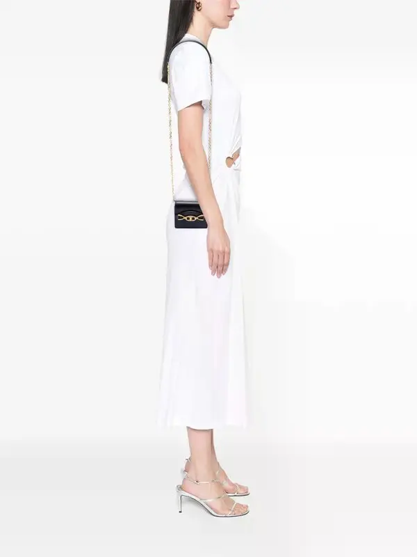 Celine 2020 Mini Smooth Calfskin Triomphe Maillon Wallet On Chain Crossbody Bag - Black