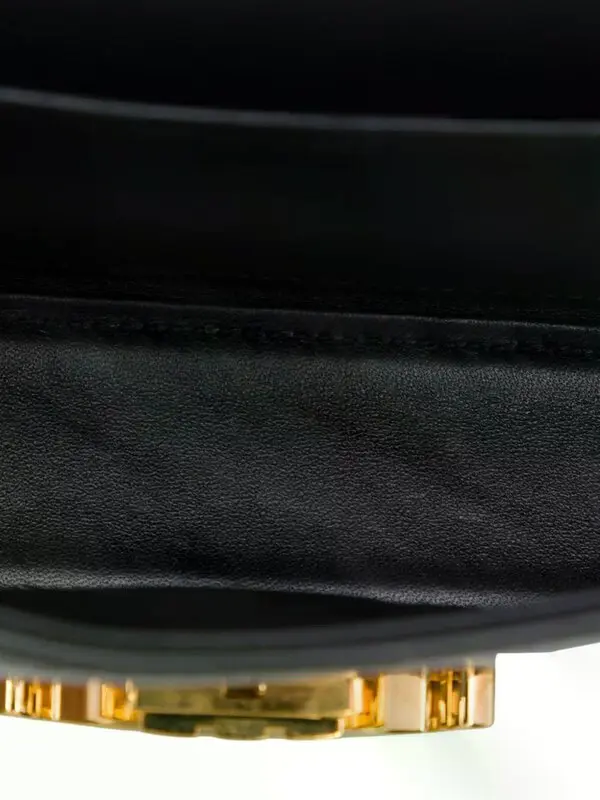 Celine 2021 Shiny Calfskin Triomphe Claude Shoulder Bag - Black