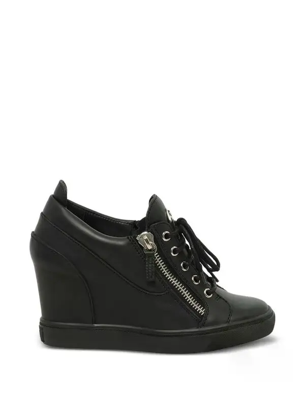 GIUSEPPE ZANOTTI Wedge-heel Zip-detail Sneakers - Black