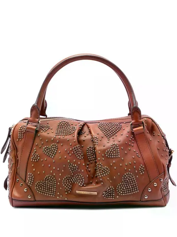 Burberry 2000-2017 Leather Heart Studded Boston Bag