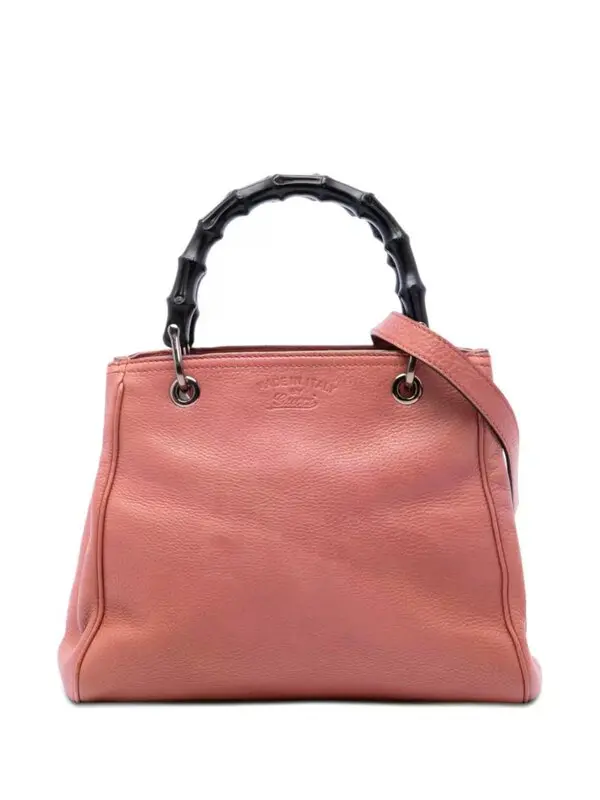 Gucci 2016-2026 Small Calfskin Bamboo Shopper Satchel - Pink