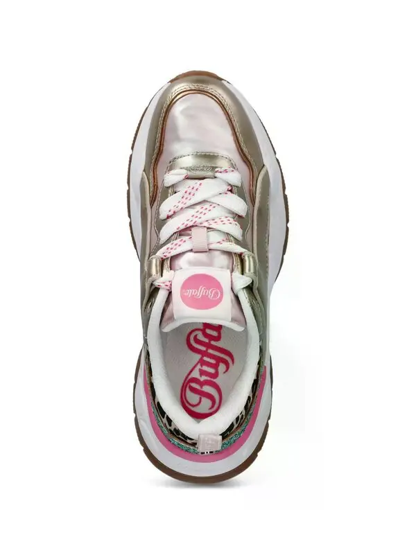 BUFFALO Jump One Leopard-print Glitter-detail Sneakers