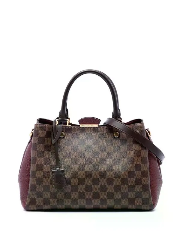 LOUIS VUITTON 2018 Damier Ebene Brittany Satchel - Red