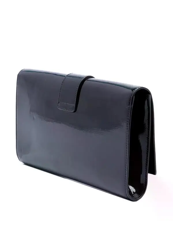 Saint Laurent Patent Chyc Ligne Clutch Bag - Black