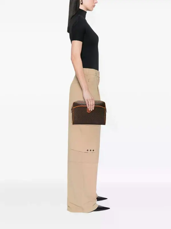 Celine 1996 Macadam Coated Canvas Clutch Bag