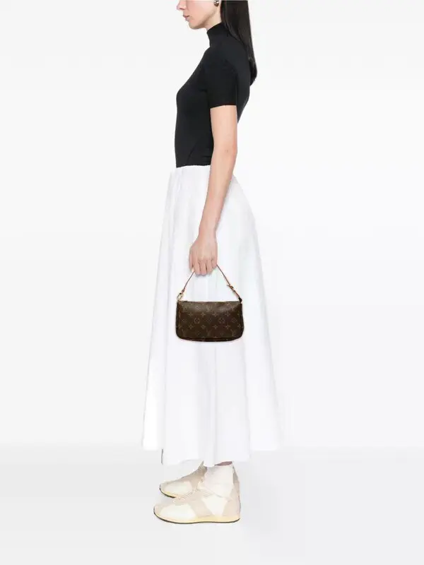 LOUIS VUITTON 2001 Monogram Pochette Accessoires Shoulder Bag - Brown