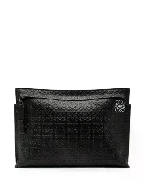Loewe 2015-2026 Embossed Anagram Leather Repeat T Clutch Bag