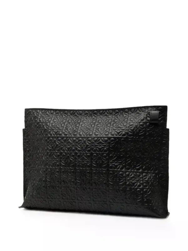 Loewe 2015-2026 Embossed Anagram Leather Repeat T Clutch Bag