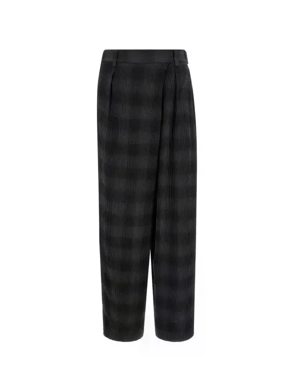 TELA Asymmetrical Check-pattern Trousers
