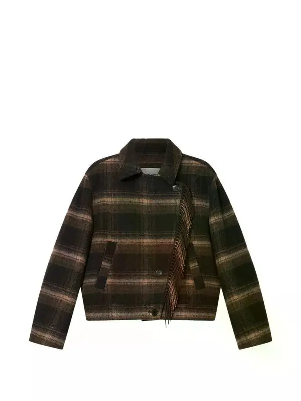 MARANT ETOILE Check Fringe-trim Jacket - Black