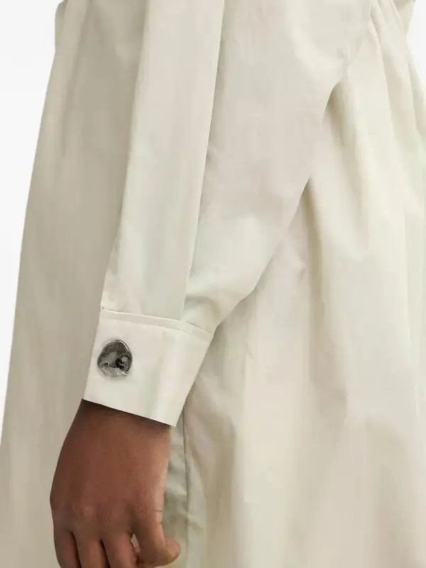 Armani Exchange Belted Long-sleeve Mini Shirt Dress - Neutrals