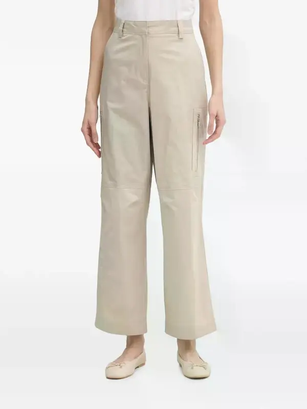 Dkny Logo-embroidered High-waisted Trousers