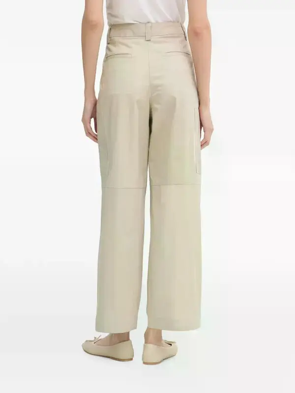 Dkny Logo-embroidered High-waisted Trousers