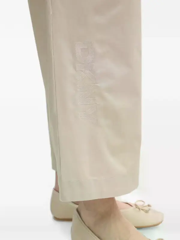 Dkny Logo-embroidered High-waisted Trousers