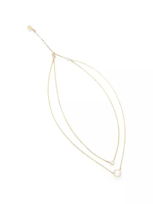 Dkny Layered Crystal-embellished Necklace - Gold