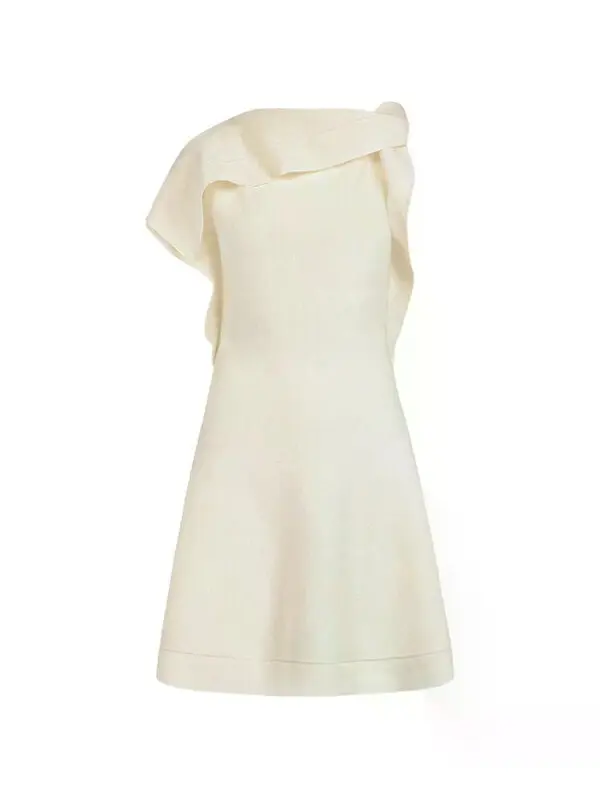 Oscar De La Renta Draped Knitted Mini Dress