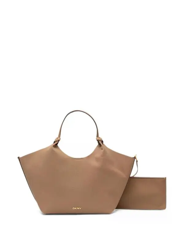 Dkny Extra Large Paula Logo-plaque Pebbled Tote Bag