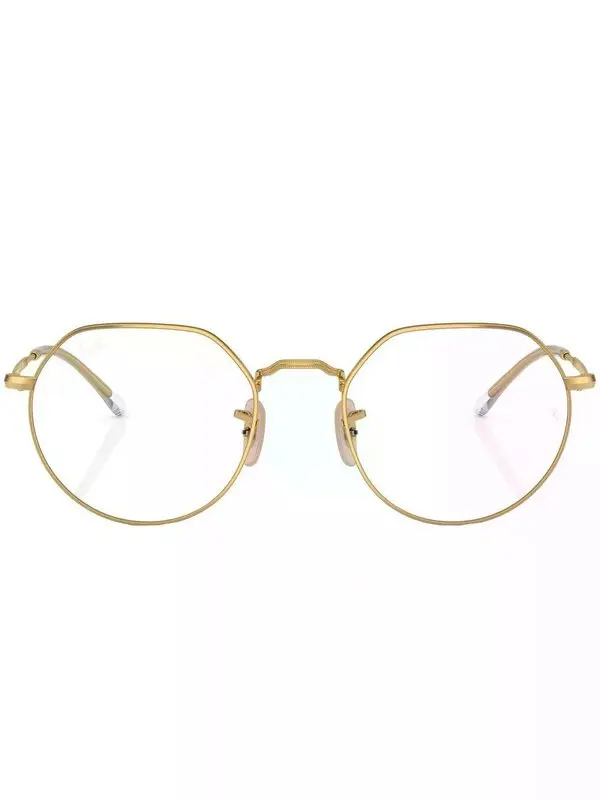 Ray-ban Jack Round-frame Glasses - Gold