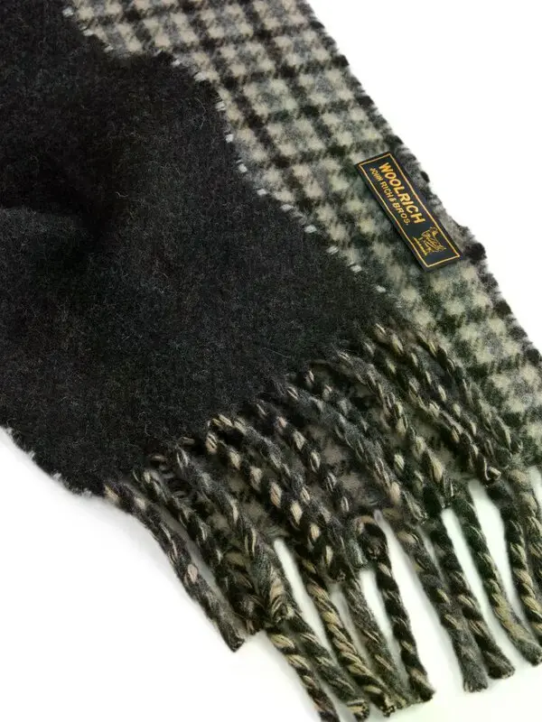 Woolrich Checked Fringed Scarf