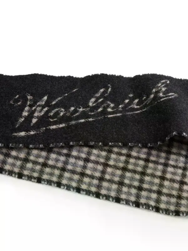Woolrich Checked Fringed Scarf
