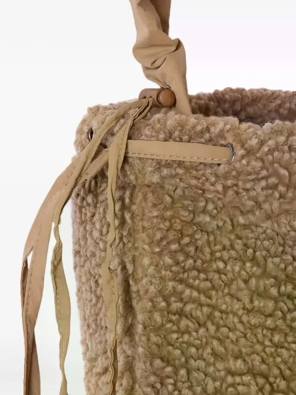 American Vintage Fleece-texture Drawstring Shoulder Bag