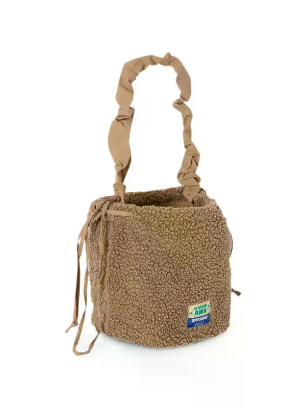 American Vintage Fleece-texture Drawstring Shoulder Bag