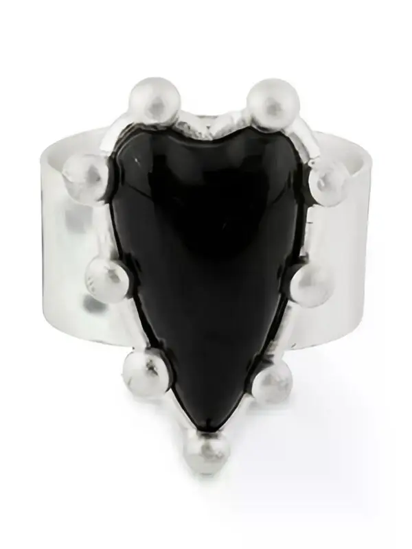 POISONED HEARTS Plated Porcelain Heart Motif Ring