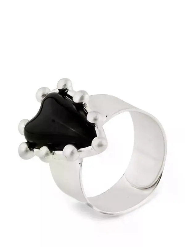 POISONED HEARTS Plated Porcelain Heart Motif Ring