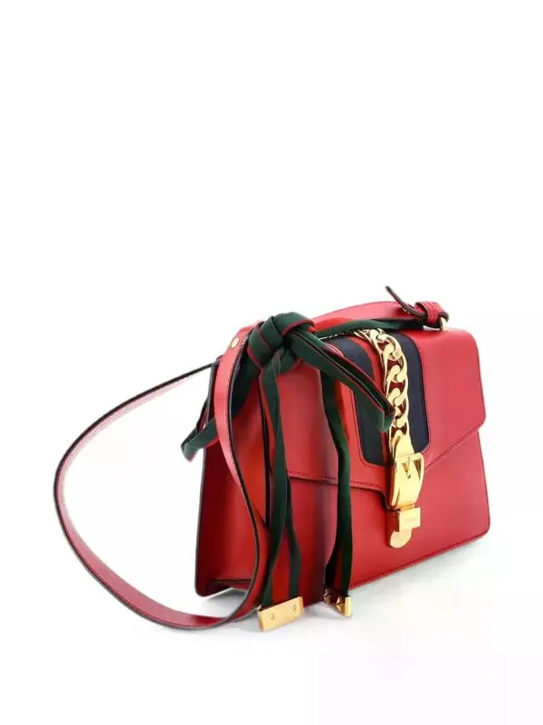 Gucci Sylvie Leather Shoulder Bag - Red