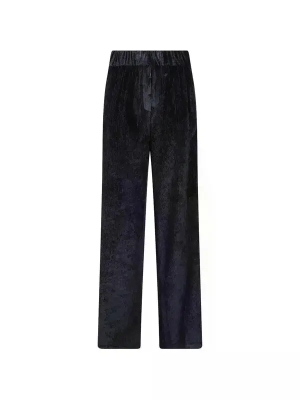 Peserico Corduroy-effect Wide-leg Trousers - Black