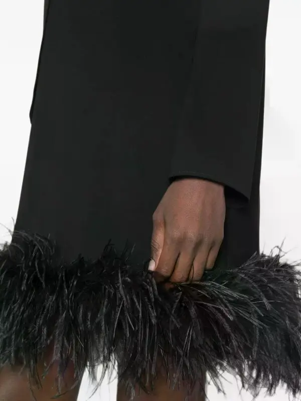 P.a.r.o.s.h Feather-trim Scarf Detail Mini Dress