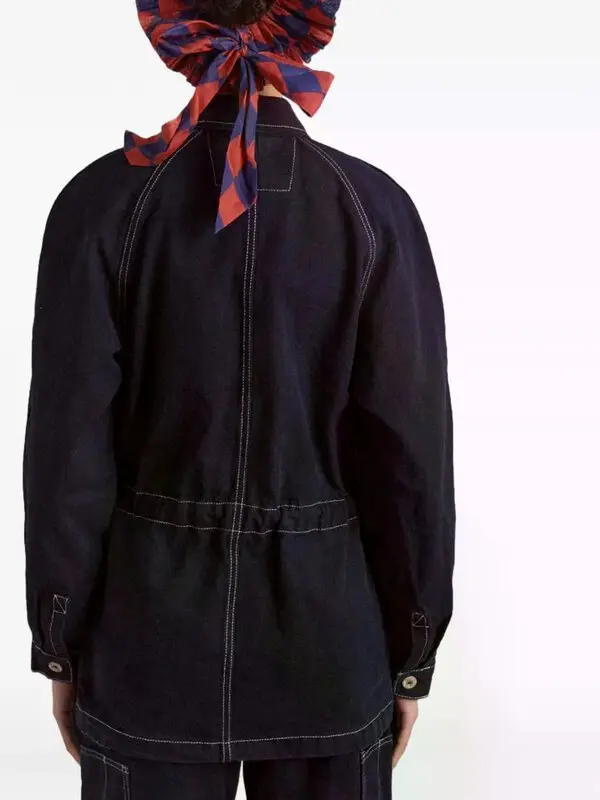 DAMSON MADDER Julia Contrast-stitch Denim Jacket