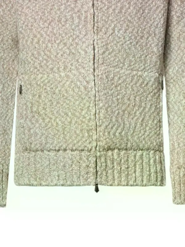 Eleventy Zip-up Chunky-knit Sweater