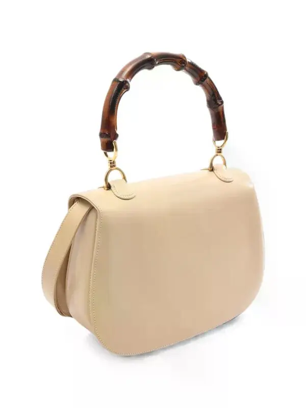Gucci 20th Century Calfskin Bamboo Night Satchel - Neutrals