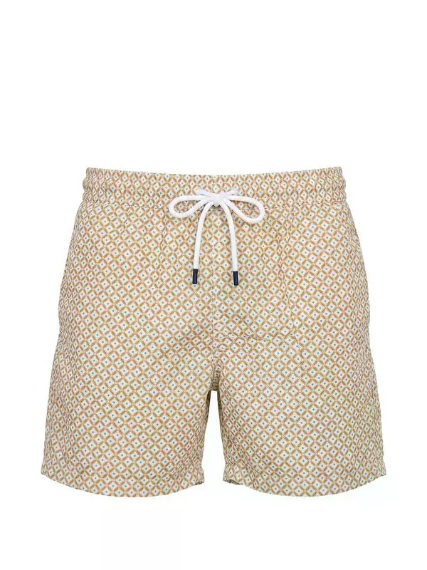 Fedeli Madeira Geometric-print Drawstring Swim Shorts