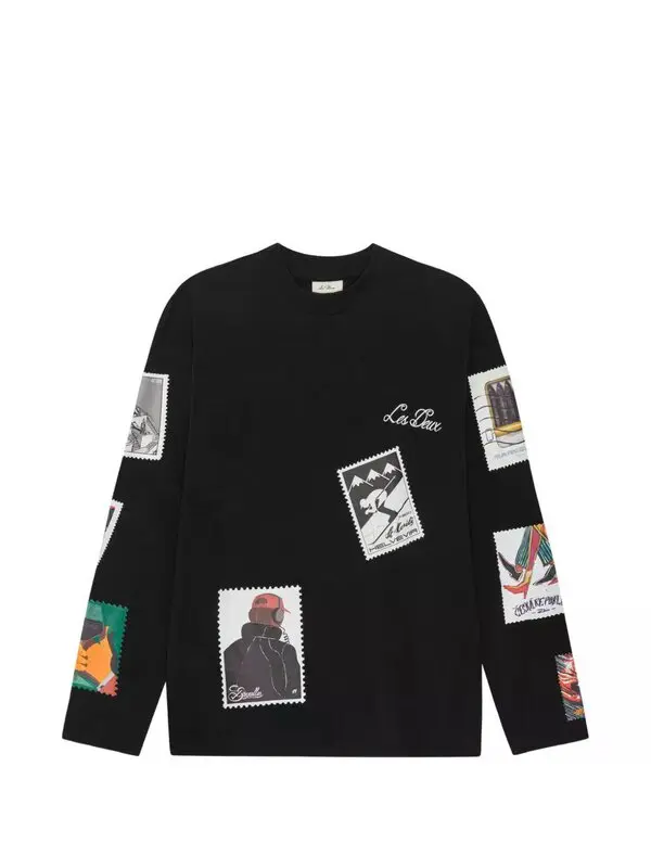 LES DEUX Stamp Print Long Sleeve Sweatshirt