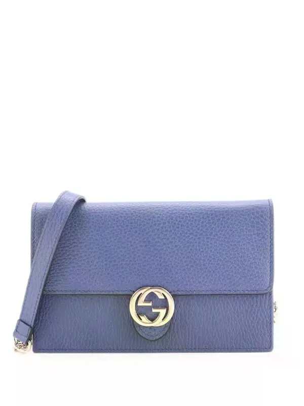 Gucci Interlocking Wallet On Chain Leather Crossbody Bag