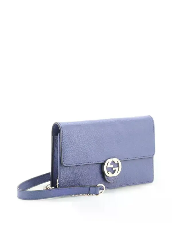 Gucci Interlocking Wallet On Chain Leather Crossbody Bag
