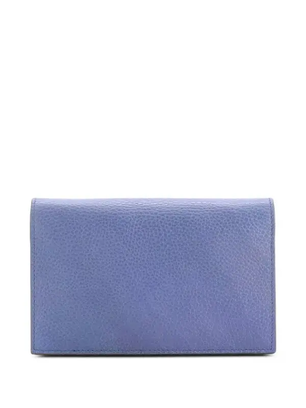 Gucci Interlocking Wallet On Chain Leather Crossbody Bag - Blue