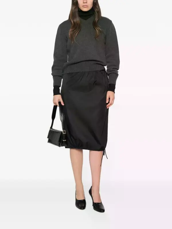 Prada Drawstring-hem Midi Skirt