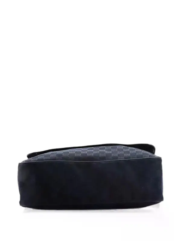 Gucci Web Strap Flap Messenger Gg Canvas Medium Crossbody Bag