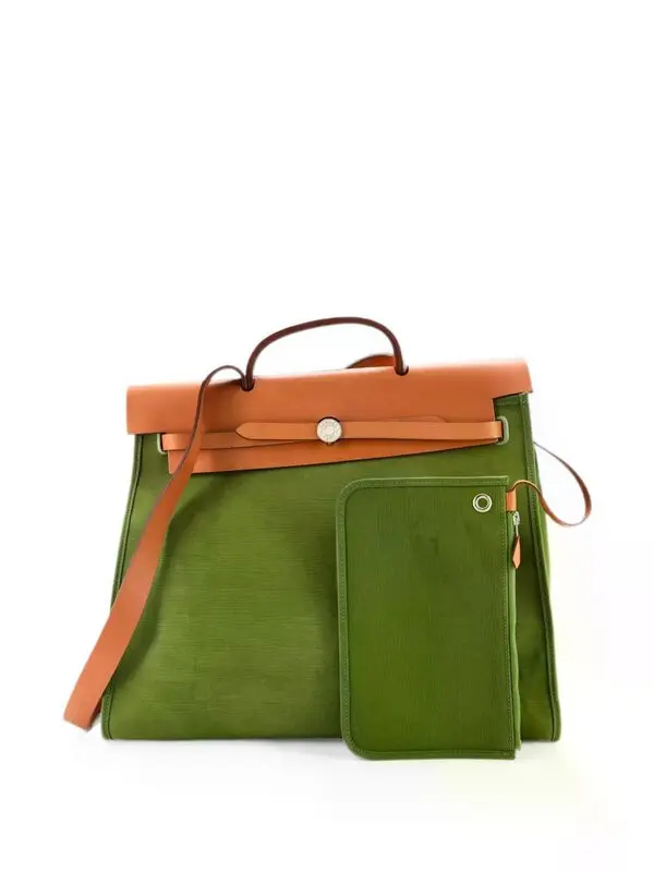 Hermès Herbag Zip Leather And Toile 39 Satchel