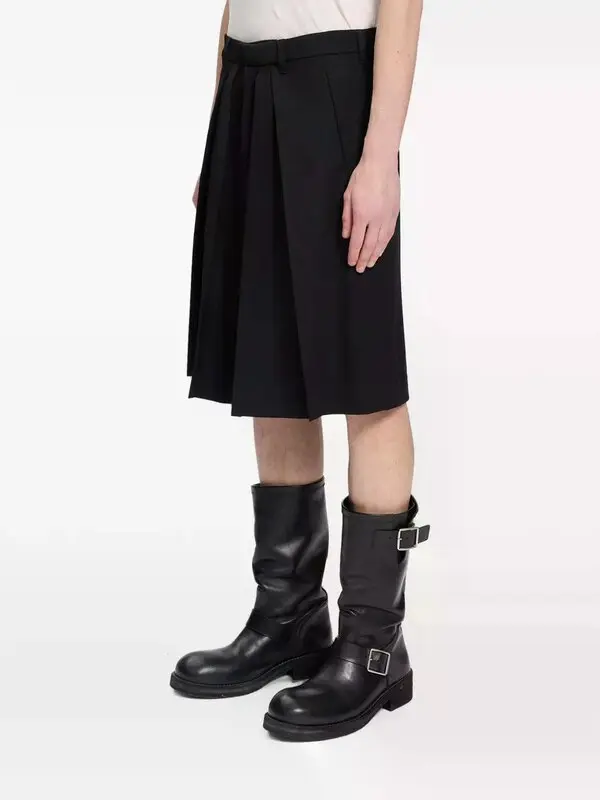ANN DEMEULEMEESTER Pleated Wide-leg Bermuda Shorts
