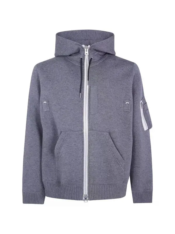 Sacai Zip-up Panelled Hoodie