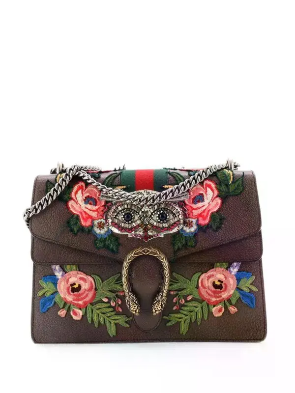 Gucci Web Dionysus Bag Embellished Leather Medium Shoulder Bag