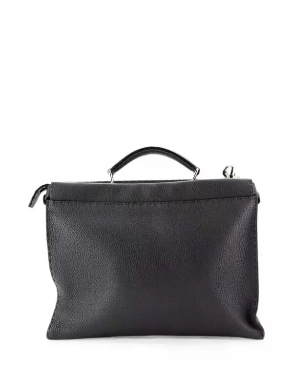Fendi Selleria Peekaboo Fit Bag Leather Regular Satchel - Grey