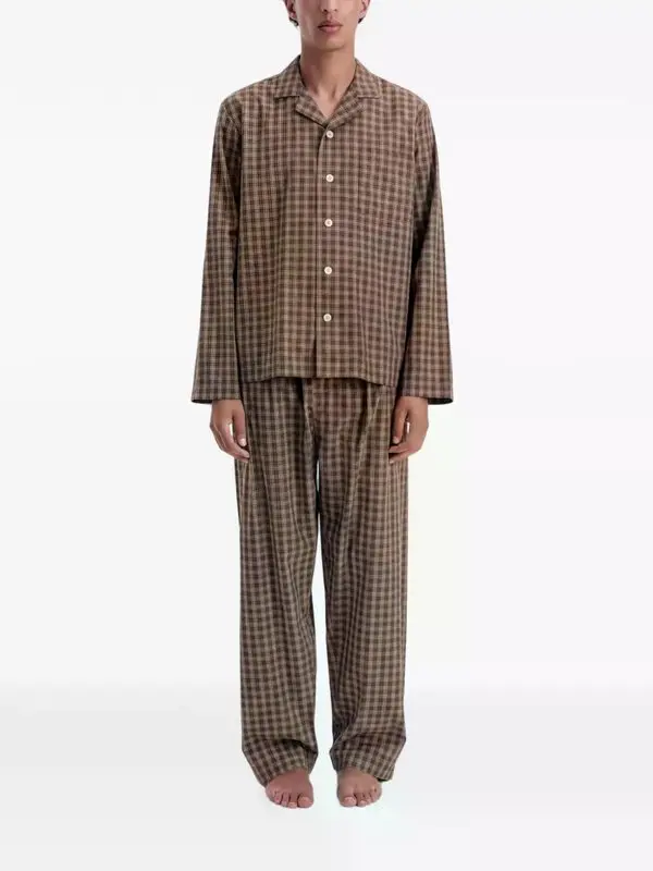 TEKLA Checked Cotton Pajamas