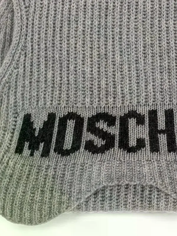 Moschino Logo-intarsia Ribbed Scarf